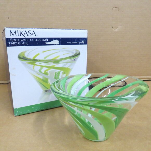 Mikasa | Accents | Mikasa Rockswirl Collection Hand Blown Art Glass 7 ...